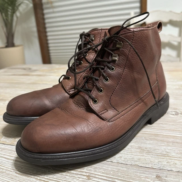 H. S. TRASK Leather Chukka Ankle Lace Up Boots Brown Men's Size 8 USA £ ...
