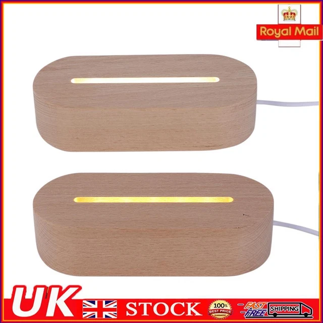 OVAL DISPLAY PEDESTAL - LED Lights Display Base, Crystal Wooden Lighted ...