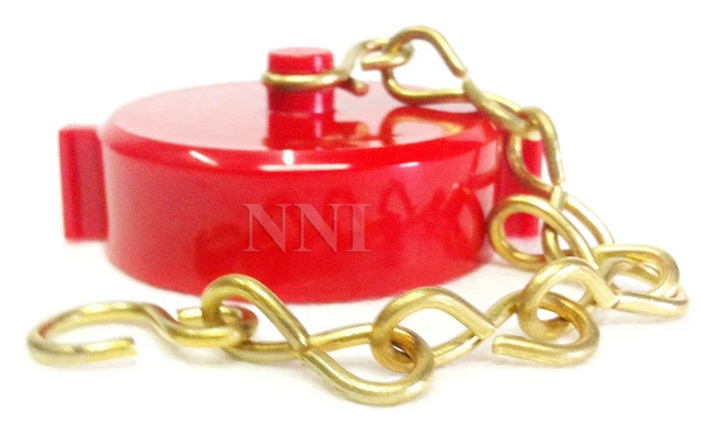 1-1/2& NST NH Fire Hose Valve Hydrant Cap and Chain Red Poly EUR 5,08 ...