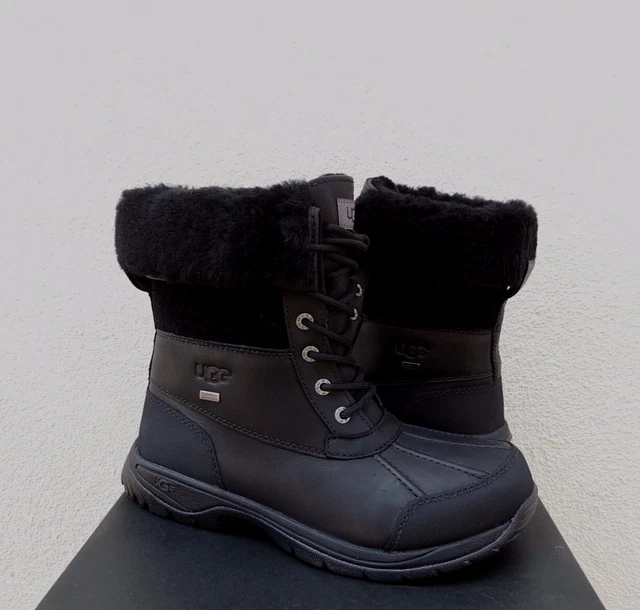 UGG BUTTE BLACK Waterproof Leather Winter Snow Boots, Men Us 10/ Eur 43 ...