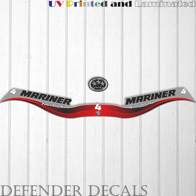 MARINER 4 HP four stroke outboard engine decal sticker set kit ...