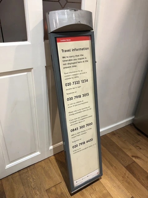 LONDON TRANSPORT BUS Stop Timetable Sign 1980/90s Man Cave Home Bar ...