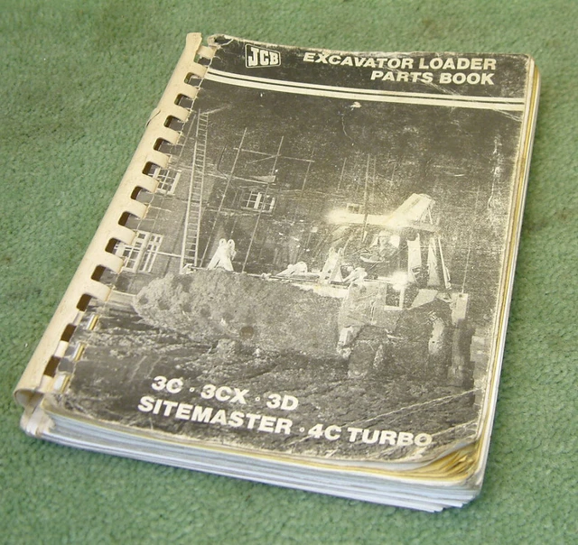 GENUINE JCB EXCAVATOR Loader Parts Book Diggers 3C 3D 3CX 4C - pub 9801 ...