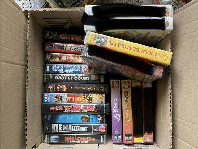 LOT 14 CASSETTES VIDÉO VHS K7 Horreur Karaté Ninja Cascade Florette 007 ...
