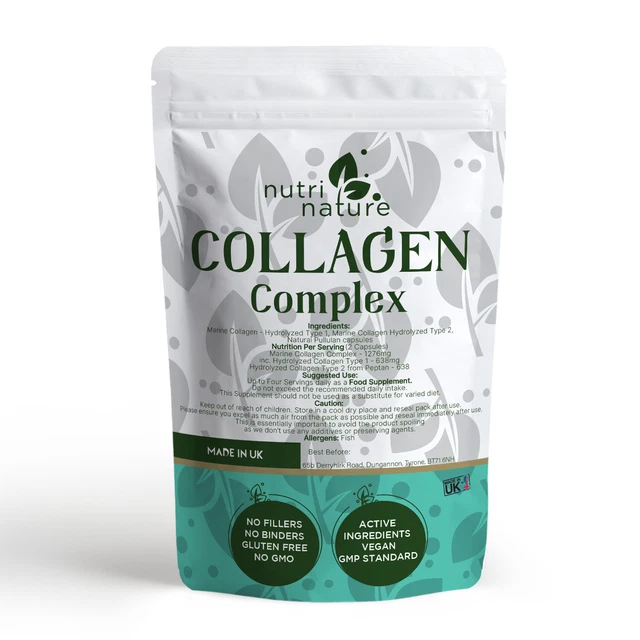 COLLAGEN COMPLEX 1276MG Capsules - Supports Hair, Skin, Nails Nutri ...