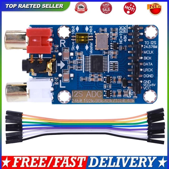 I2S ADC AUDIO I2S Capture Card Module 24BIT 192K 96K 48K Support 3.5MM ...