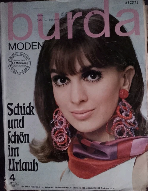 BURDA MODEN ZEITSCHRIFT 4/April 1967 Vintage Schnittmuster EUR 10,00 - PicClick DE