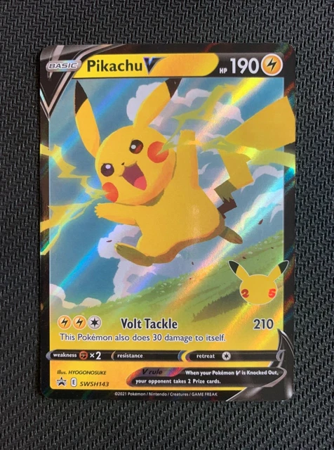 POKÉMON TCG: PIKACHU V SWSH143 Holo Black Star Promo - NM £4.99 ...