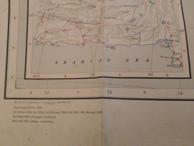 1942 ANTIQUE ROAD MAP OF INDIA £75.00 - PicClick UK