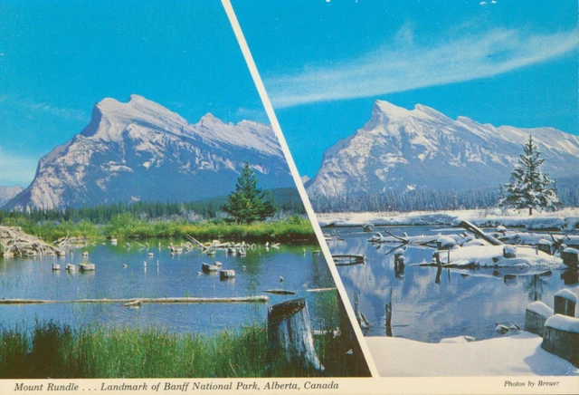 MOUNT RUNDLE LANDMARK of Banff National Park Alberta Canada Postcard ...