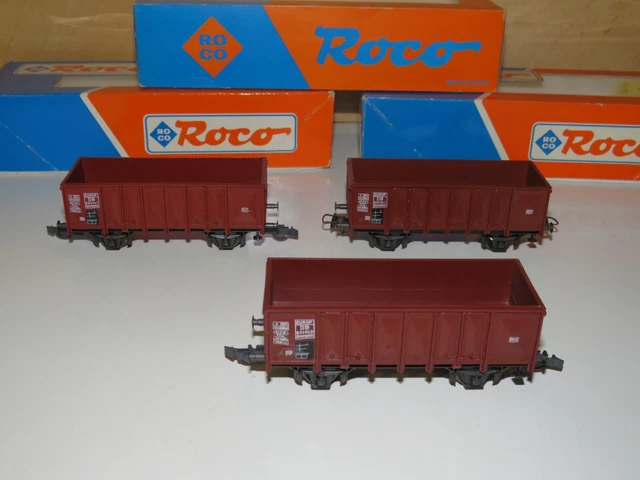 H0 ROCO 46043, 4311A 3 stück Offener Güterwagen der DB OVP 8243 EUR 29 ...