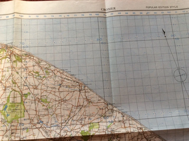 WW2 1941 W.D. British Army Map War Revision Cromer, Norfolk Home Guard ...