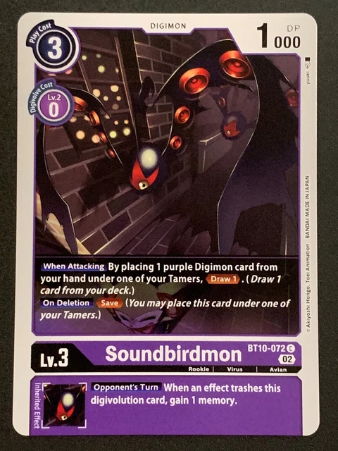 SOUNDBIRDMON | BT10-072 C | Purple | BT10: Xros Encounter | Digimon TCG £0.99 - PicClick UK