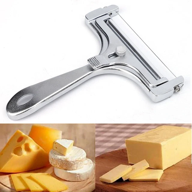 ADJUSTABLE HARD CHEESE Slicer Stainless Steel Wire Cutter Easy Grip ...
