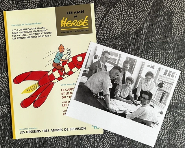 PLAQUETTE PROMO AMIS DE HERGE n°48 + BELLE PHOTO SUDIOS Hergé 400 ex n ...