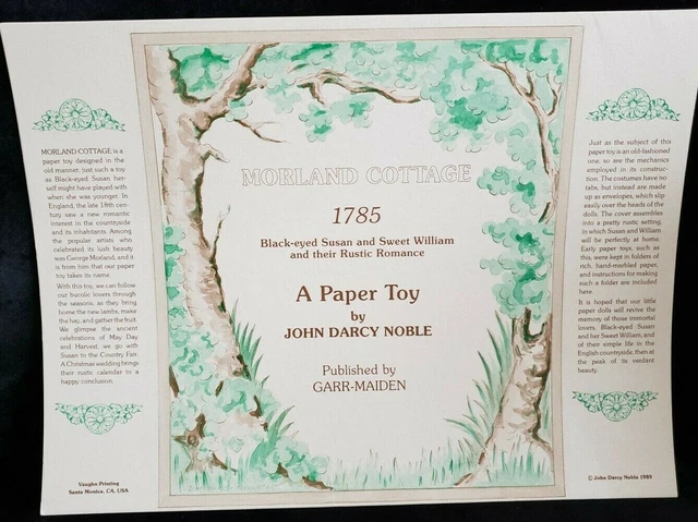 MORLAND COTTAGE 1785 Paper Doll Black-Eyed Susan, Sweet William John ...