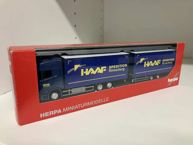 HERPA 312028 1:87 Scania CS 20 HD Volumen-Hängerzug Haaf Spedition EUR ...