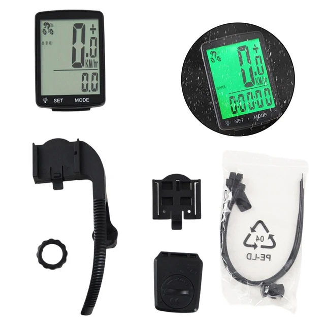 BIKE COMPUTER WIRELESS Speedometer Large Screen Display Odometer ...