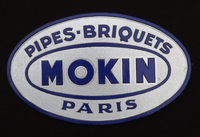 VINTAGE ADVERTISING CARDBOARD sign for PIPE BRIQUET MOKIN PARIS smoker ...