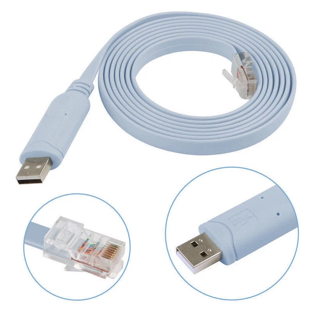 STANDARD USB TYPE-A to RJ45 Serial Console Adapter Cable Express Net ...