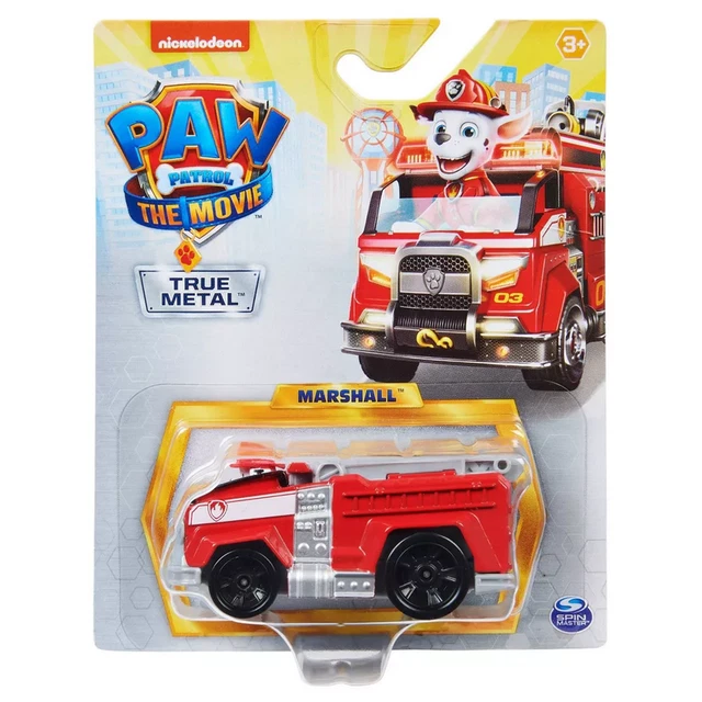 PAW PATROL THE Movie Marshall (Red Fire Truck) True Metal Toy Car ...