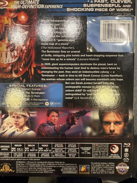 THE TERMINATOR BLU ray With Lenticular Cover Viewed Once £19.99 ...