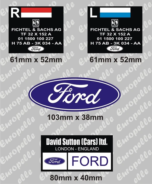 MK1 MK2 ESCORT Mexico RS2000 RS1800 Capri SACHS Front Shock Stickers ...