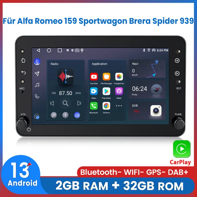 FÜR ALFA ROMEO 159 Sportwagon Brera Spider 939 2+32GB Carplay Autoradio ...
