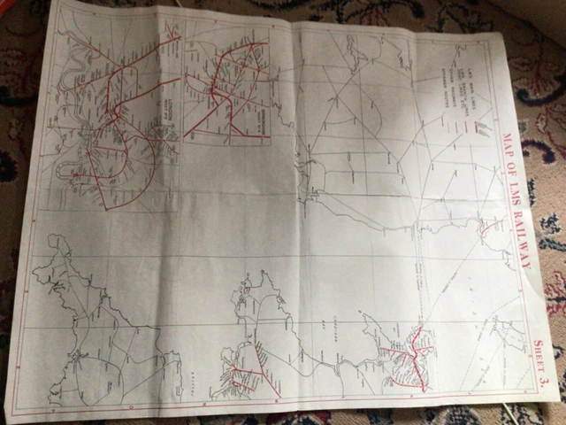 MAP OF LMS RAILWAY BIRMINGHAM & LONDON 25” x 20” Year Unknown £20.00 ...