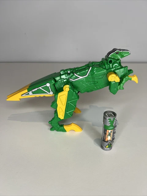 RARE POWER RANGERS Dino Charge Green Velociraptor Zord With #4 Dino ...