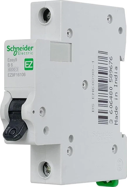 SCHNEIDER ELECTRIC EASY9 - MCB Miniature Circuit Breaker, 1 Pole, Type B, 6kA £5.90 - PicClick UK
