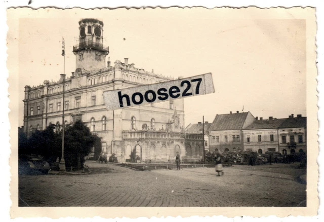 FOTO WH 2.PD 5.SR2 Kolonne KFZ Rathaus Jarosław Polen 11.9.1939 2.WK ...
