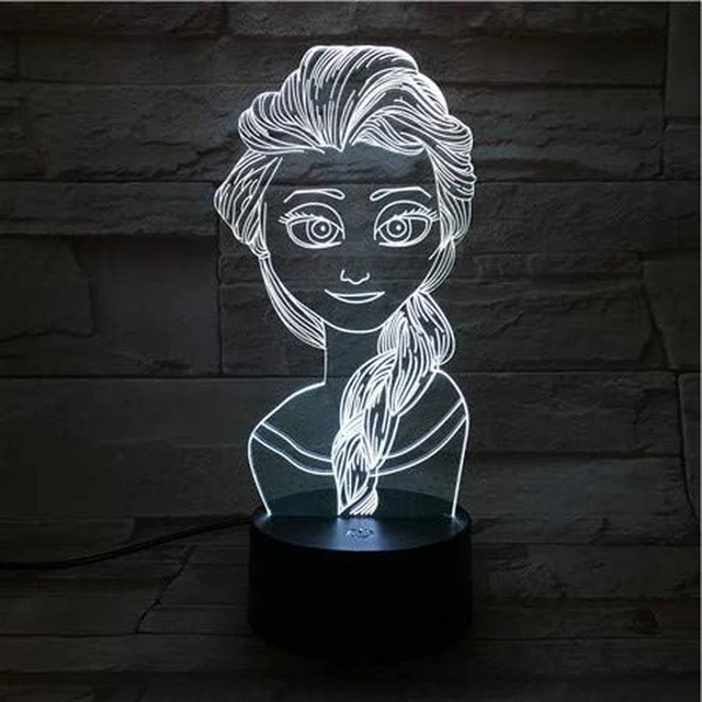 CHILDREN'S LED LAMP Elsa Colour Changing USB Night Light and Decoration ...