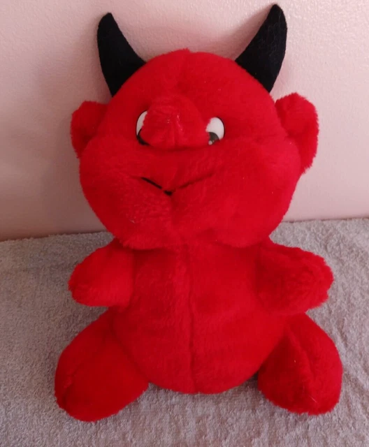 VINTAGE PLAYMAKERS RED Devil Horny Valentine Soft Toy Plush Comforter ...