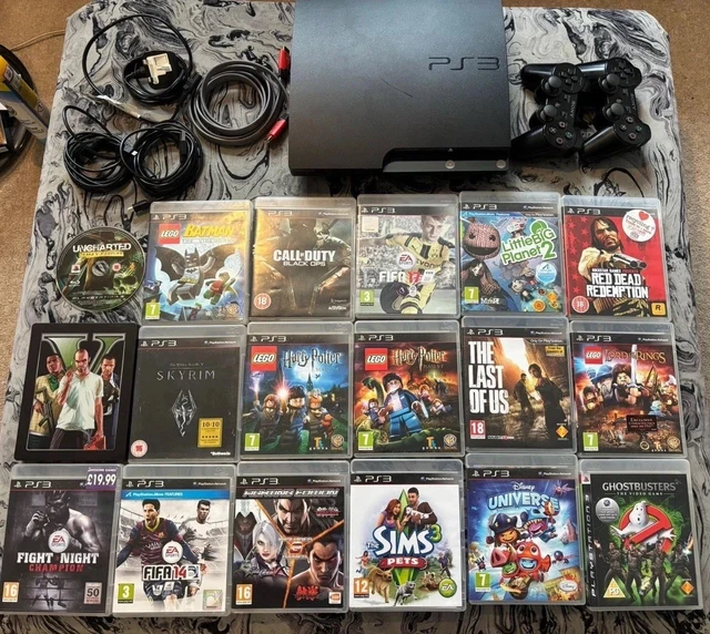 PS3 CONSOLE SLIM 250GB Sony Bundle 2 Controllers And 18 Games £94.28 ...