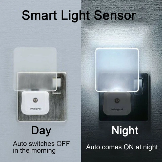 LED NIGHT LIGHT Plug in Energy Saving Dusk 2 Dawn Sensor Automatic Kids ...