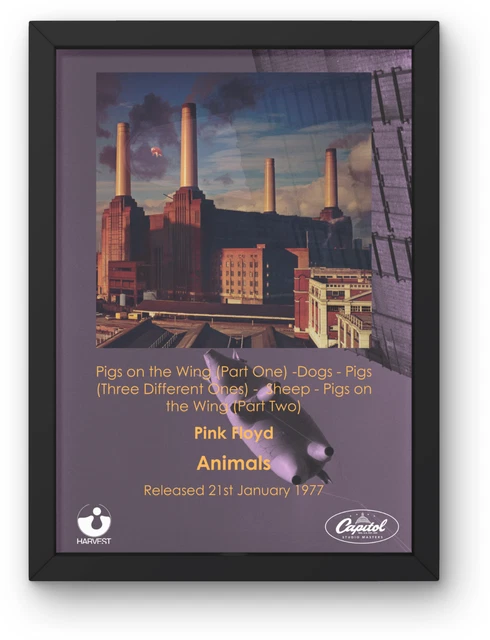 PINK FLOYD ANIMALS Poster A1-A5 Framed/Unframed Roger Waters Dave ...