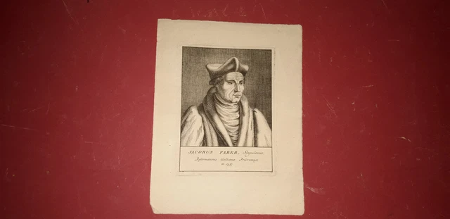 PORTRAIT DE JACOBUS Faber, gravure époque 18ème. EUR 20,00 - PicClick FR