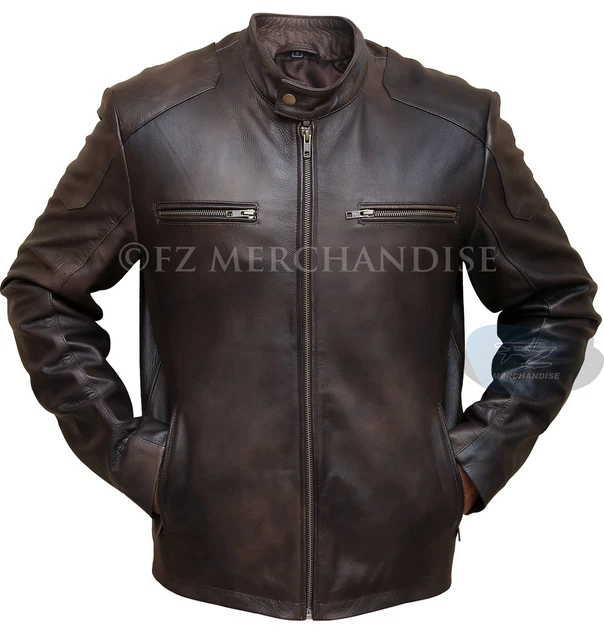 VESTE EN CUIR de vache marron Captain America guerre civile Steve ...