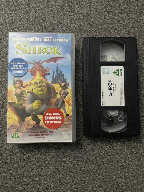 SHREK DISNEY ORIGINAL Movie Kids VHS Classic Vintage CGI Animated Movie ...