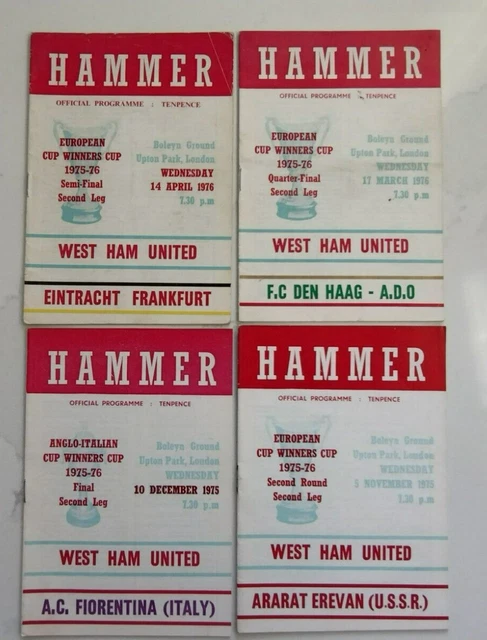 WEST HAM IN Europe 75 - 76 £6.50 - PicClick UK