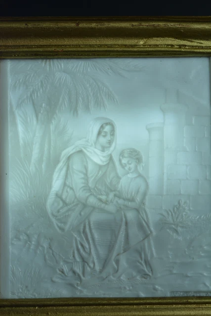 LITHOPHANIE TABLEAU RELIGIEUX St Anne Vierge Marie Plaque porcelaine ...