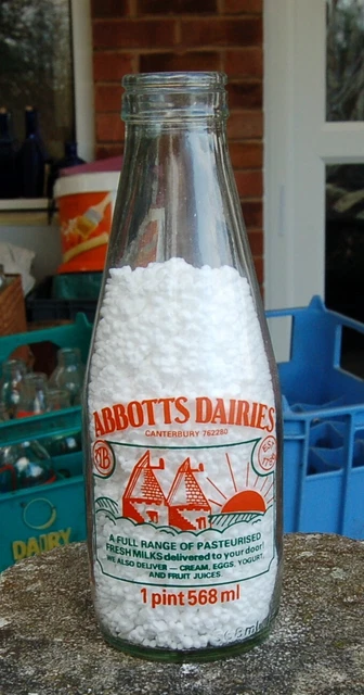 MILK BOTTLE : lovely old Abbott's of Canterbury : dairy " oasthouses ...