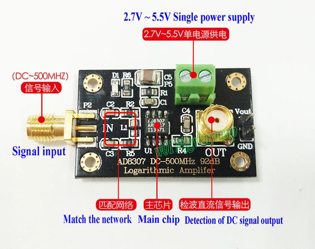 Ad8307 Rf Power Detector Module Logarithmic Amplifier Dc 500mhz 92dbm Tx Test £12 80 Picclick Uk