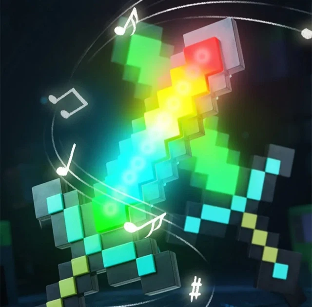 KIDS MINECRAFT SWORD Night Light Color Changing lamp with sound and ...