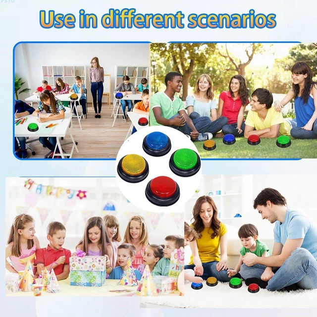 LOT DE 4 Buzzers pour Jeux de Questions-Réponses pour la Salle de ...