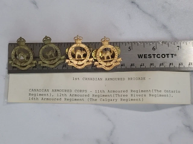 WW2 & POST WW2 Canadian Army RCAC Ontario Regiment Collar Badge 2 Pairs ...