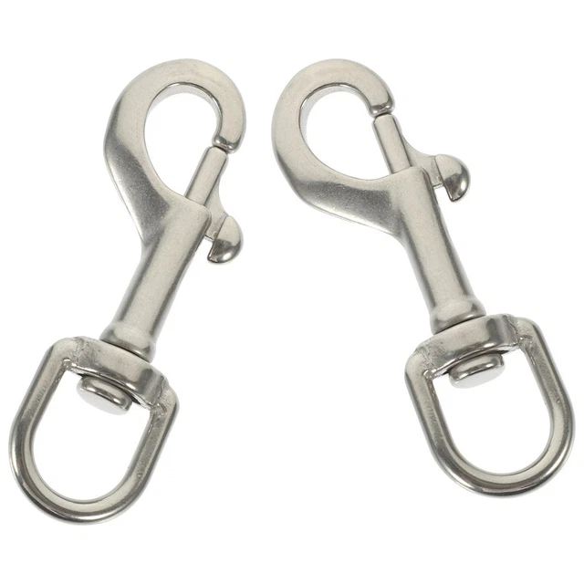 2 PCS UNDERWATER Diving Hook Stainless Snap Swivel Clips Spring Hooks ...