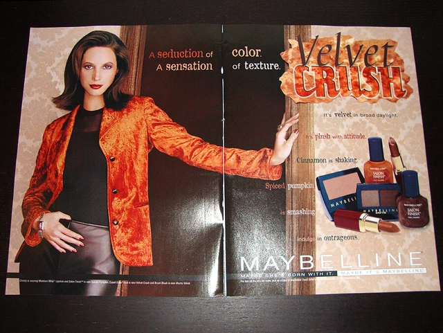 VINTAGE MAYBELLINE COSMETICS 2-Page Magazine PRINT AD 1997 CHRISTY ...
