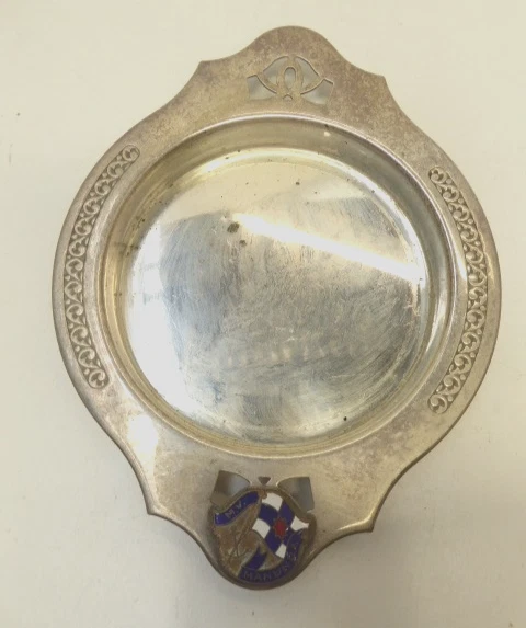 VINTAGE MV MANUNDA Ship Liner Ship Armada Epns Souvenir Dish Trinket ...